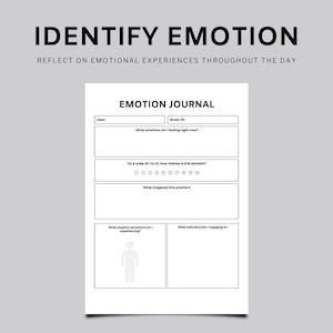 Printable Emotion Journal, Digital Mood Tracker, Anger Journal Prompts ...