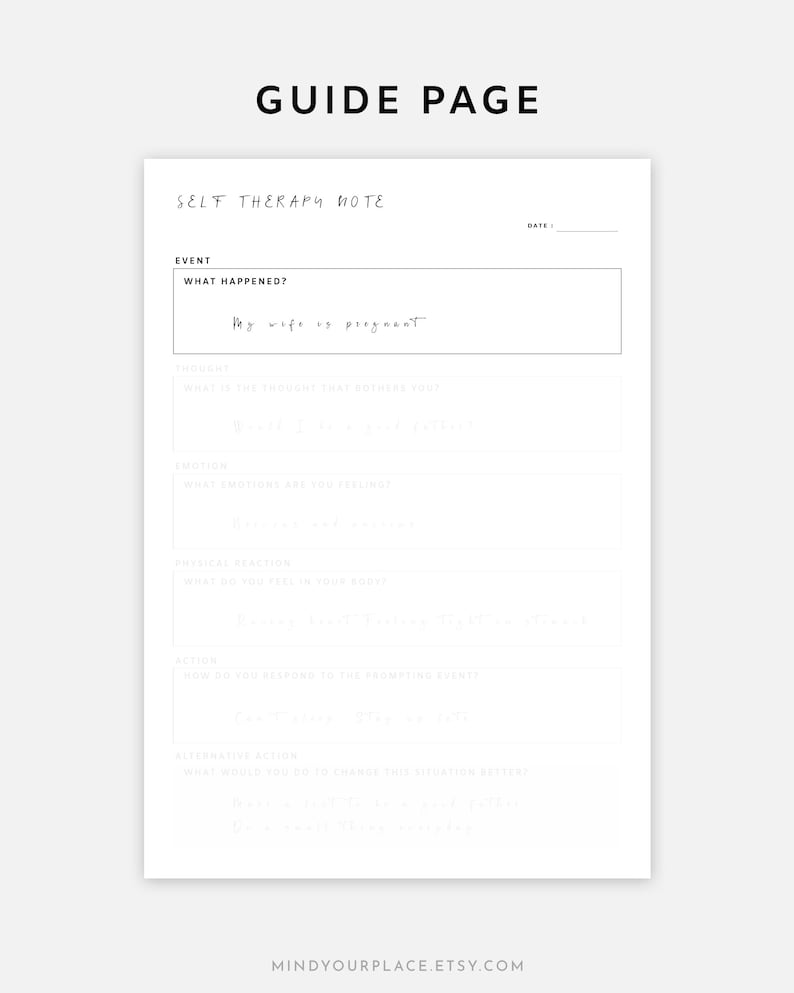 Self Therapy Worksheets, CBT Guided Journal,understanding Emotions ...