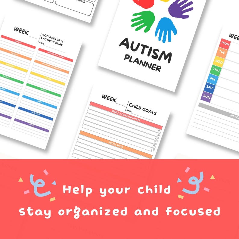 Printable Autism Planner for Kids, Autism Therapy Workbooks, Autism ...
