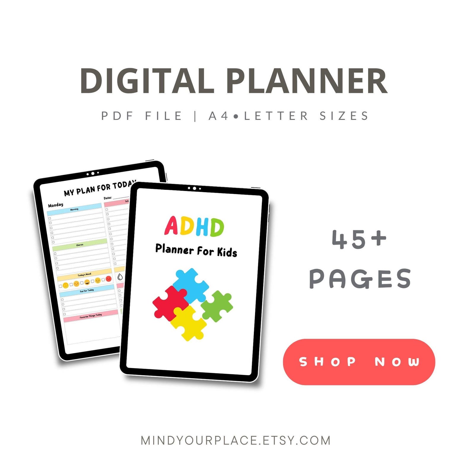 Printable ADHD Planner for Kids, Digital ADHD Resources Journal ...