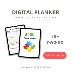 Printable ADHD Planner for Kids, Digital ADHD Resources Journal ...
