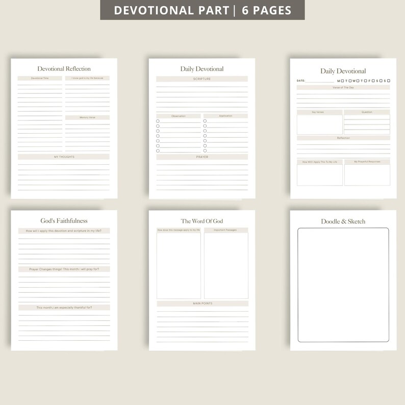 Printable Prayer Journal, Digital Bible Study Template, Christian ...