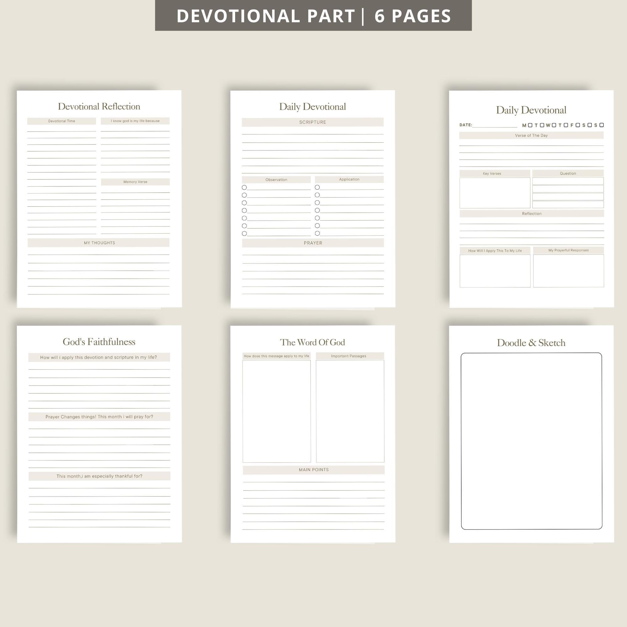 Printable Prayer Journal, Digital Bible Study Template, Christian ...