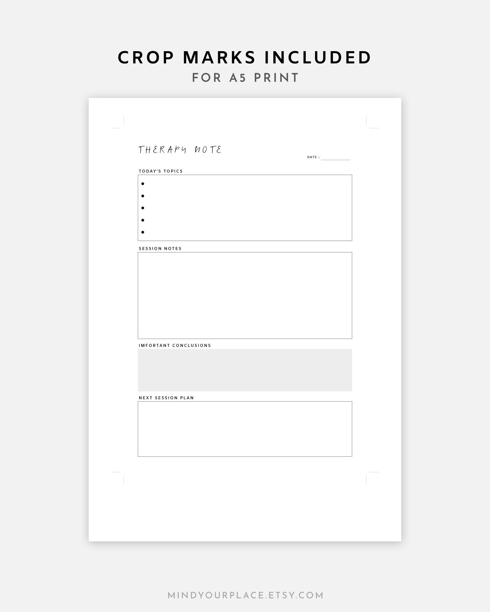 Printable Therapy Progress Note, Therapy Journal Template PDF, Mental ...