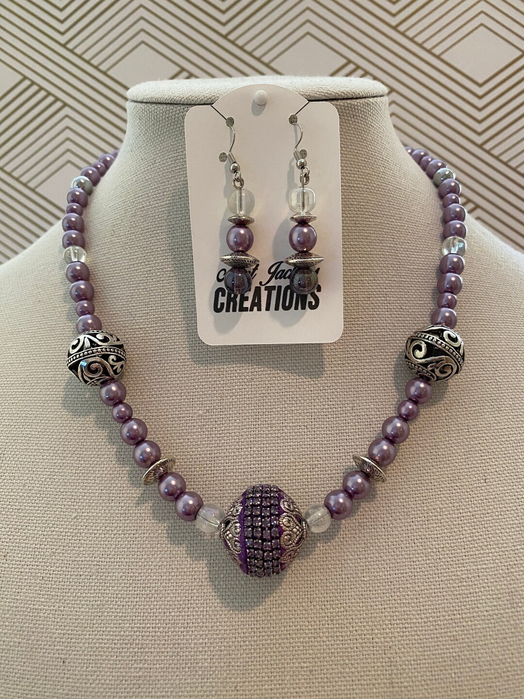 Lavender/purple and Silver Jewels Set, Nickel-free Metals - Etsy