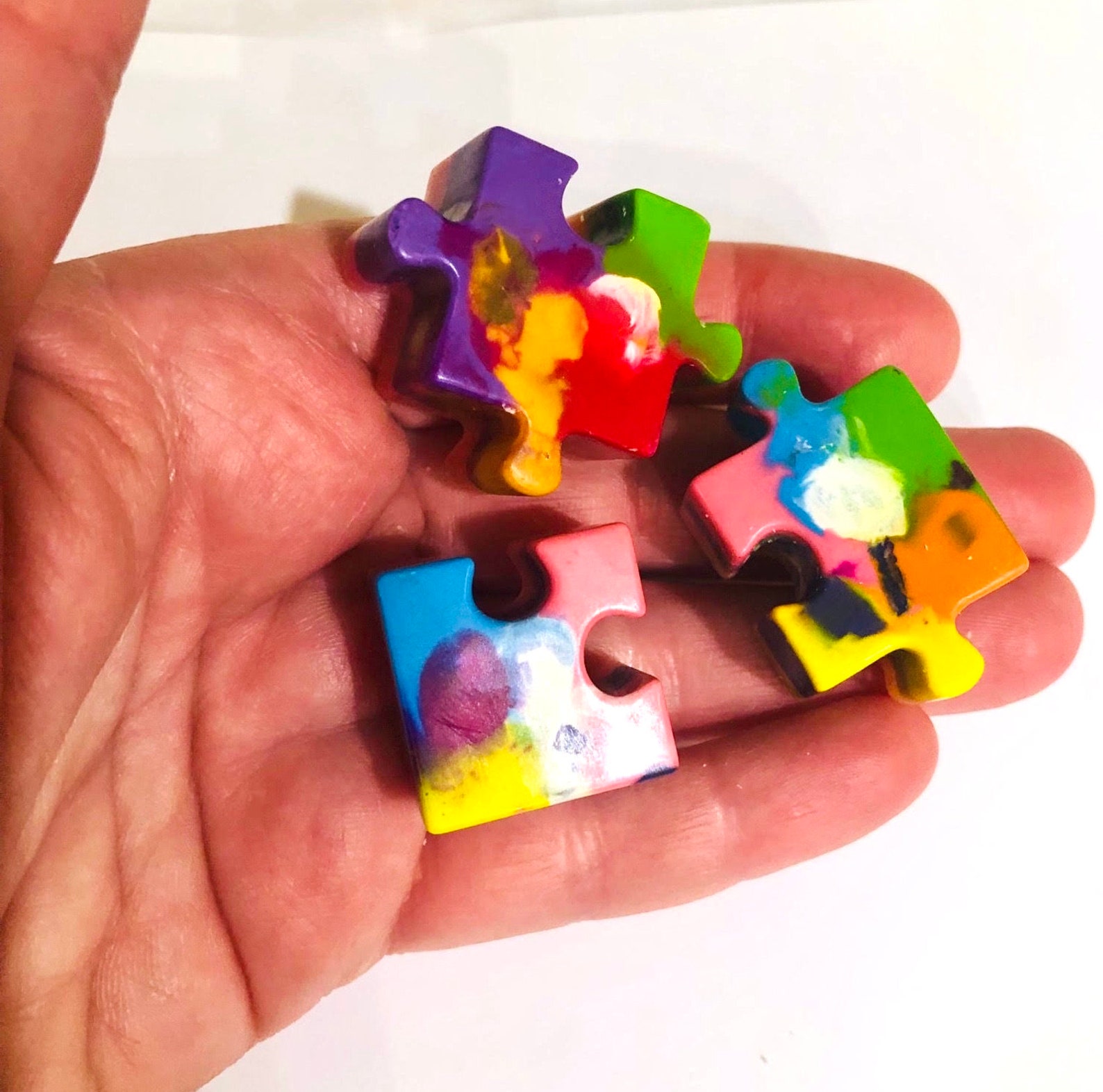 Puzzle Crayons 3 Count. Personalized Kids Crayons. Party - Etsy