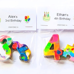 Number Crayons Favors. Personalized Kids Crayons. Number Age - Etsy