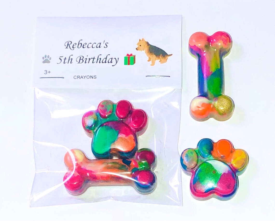 Personalized Kids Crayons. Dog Bone and Paw Crayons. Pack of | Etsy