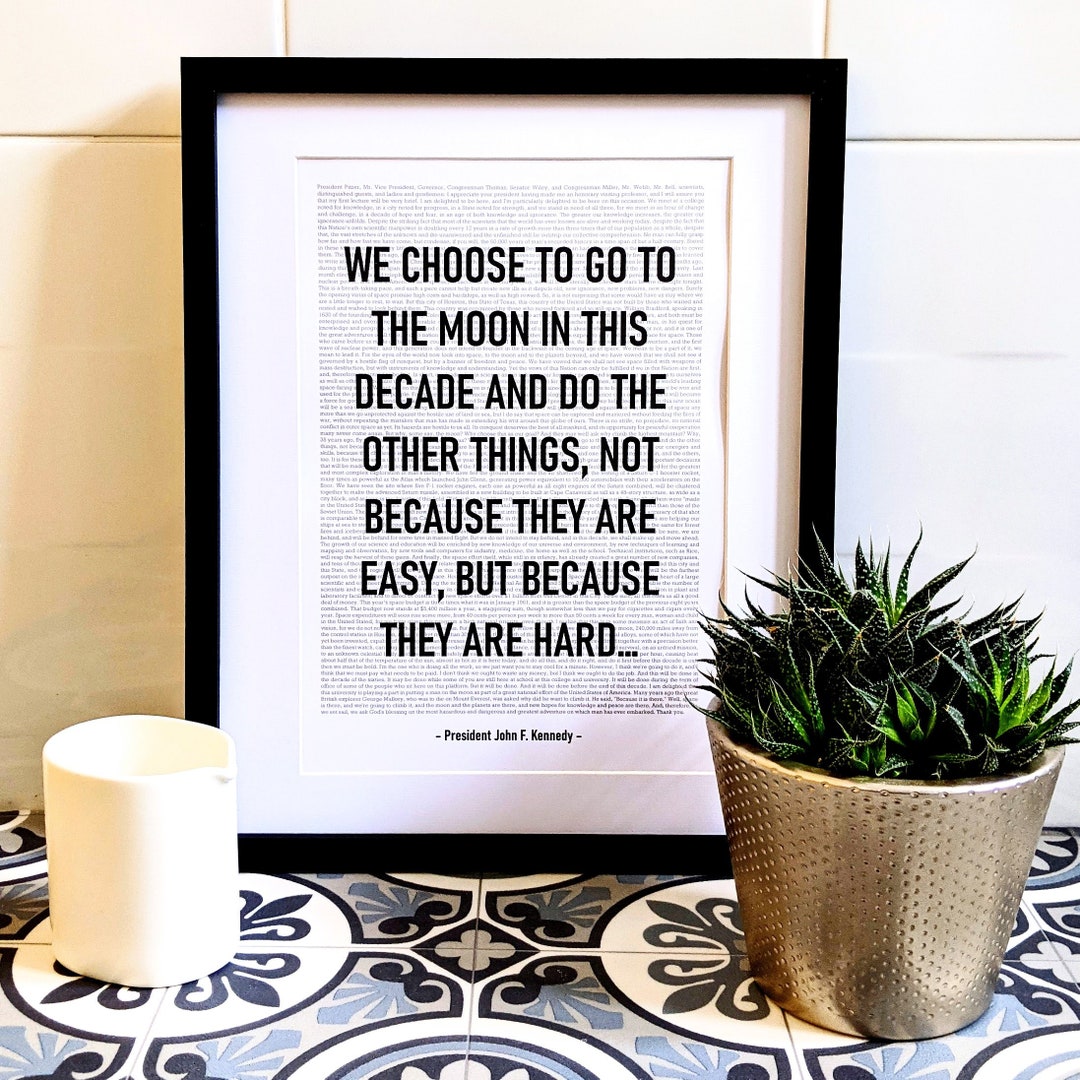 We Choose to Go to the Moon - Jfk's Speech - A4 / A5 Print - Etsy UK