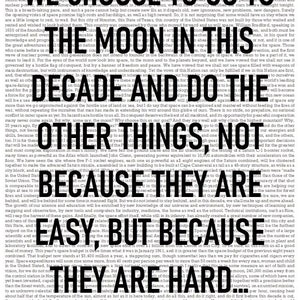 We Choose to Go to the Moon - Jfk's Speech - A4 / A5 Print - Etsy UK