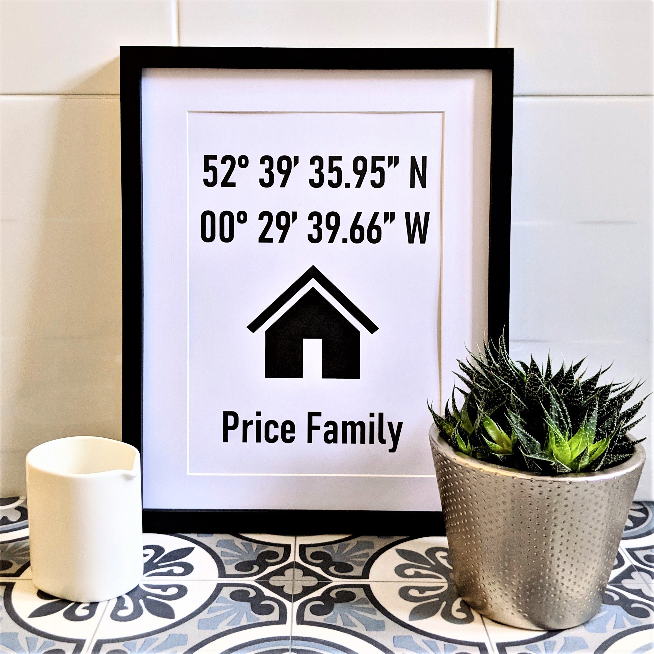 Personalised Home Coordinates Artwork, New Home Gift, First Home Gift ...