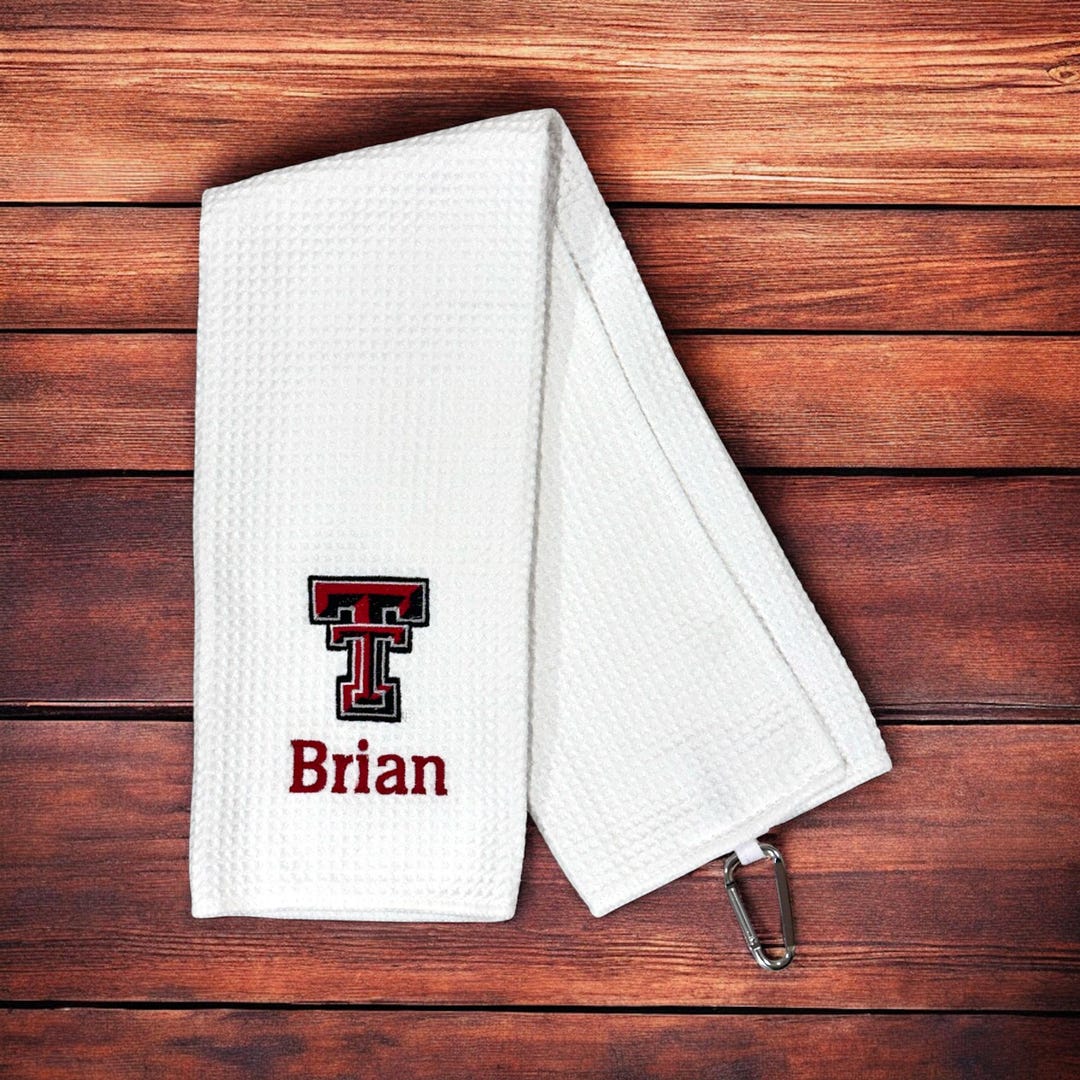 Personalized Embroidered Texas Tech University Golf Towel, Red Raider ...
