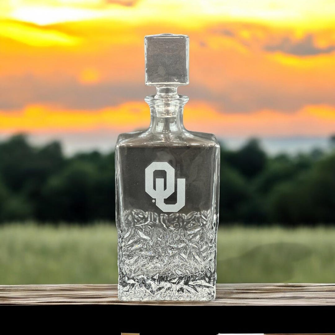 Engraved Sand Carved University of Oklahoma Decanter, Sooner Graduation ...