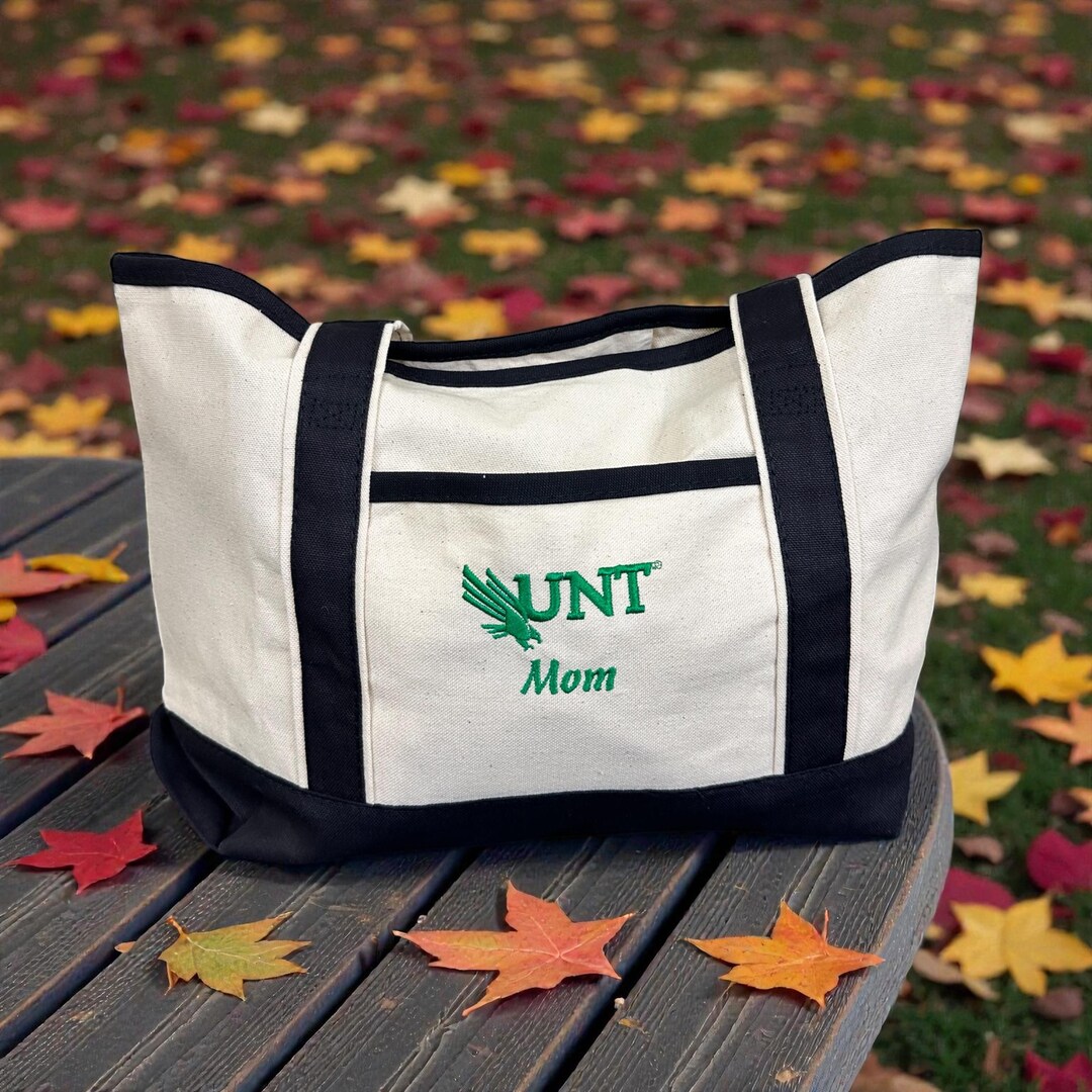 University of North Texas Mom Embroidered Canvas Tote Bag, Mothers Day ...