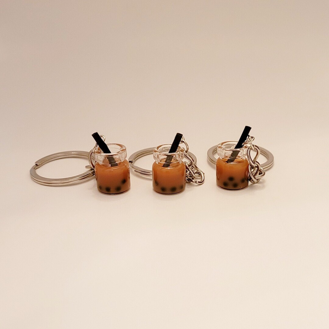 Milk Tea Keychain - Bubble Tea Keychain - Bubble Tea Cup - Boba Charm ...