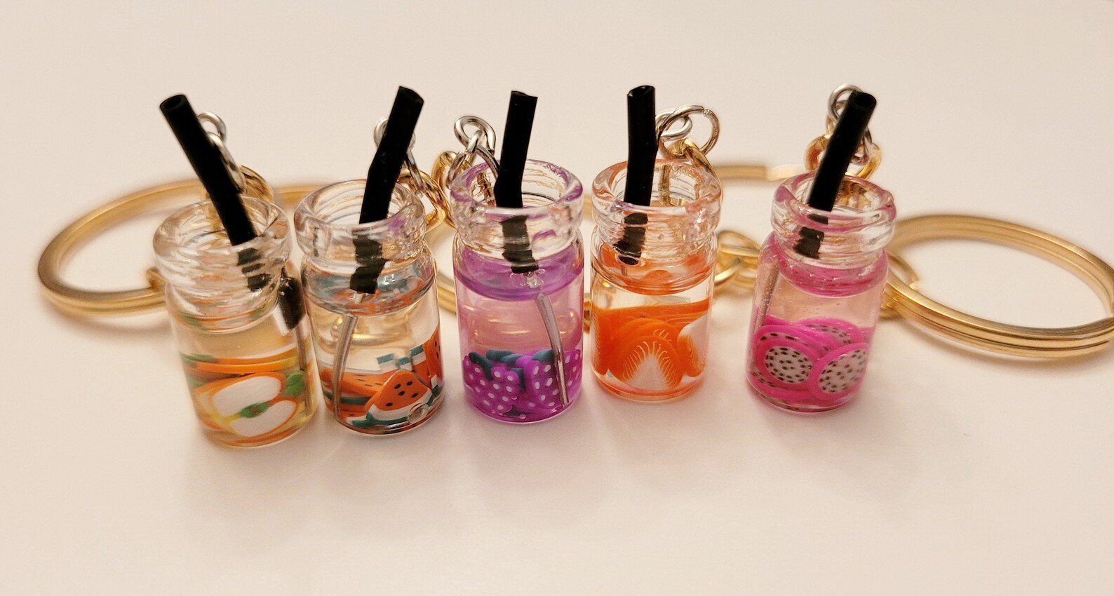 Fruit Water Key Chain Mini Drink Charm Mini Drink Keyring - Etsy Canada