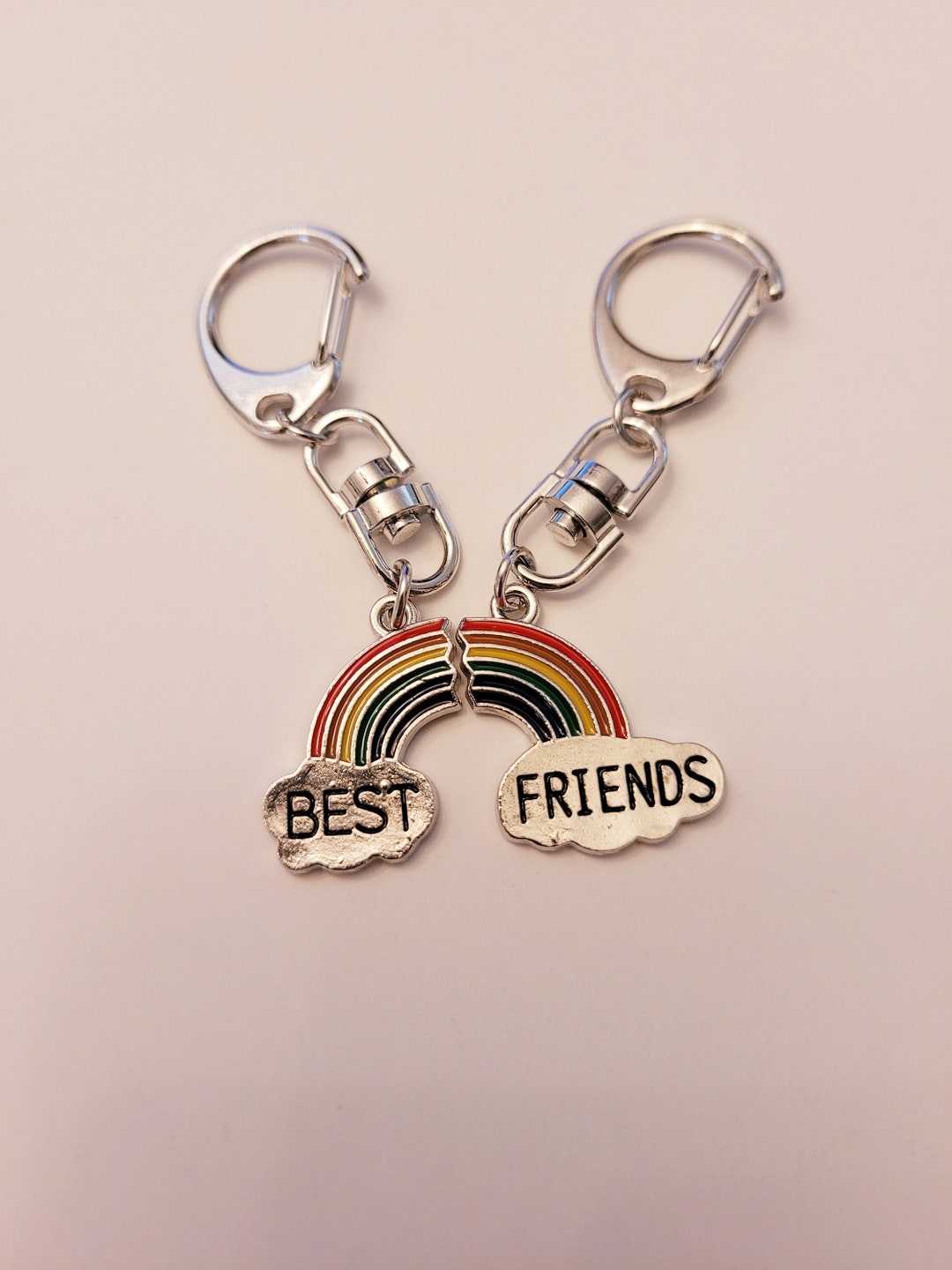 Matching Friend Keychain - Personalized Rainbow Keychain - Matching ...