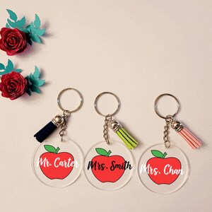 Custom Teacher's Keychain - Personalized Teacher Appreciation Keychain ...