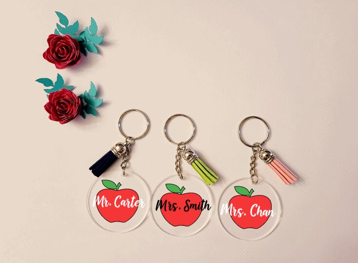 Custom Teacher's Keychain Personalized Teacher - Etsy