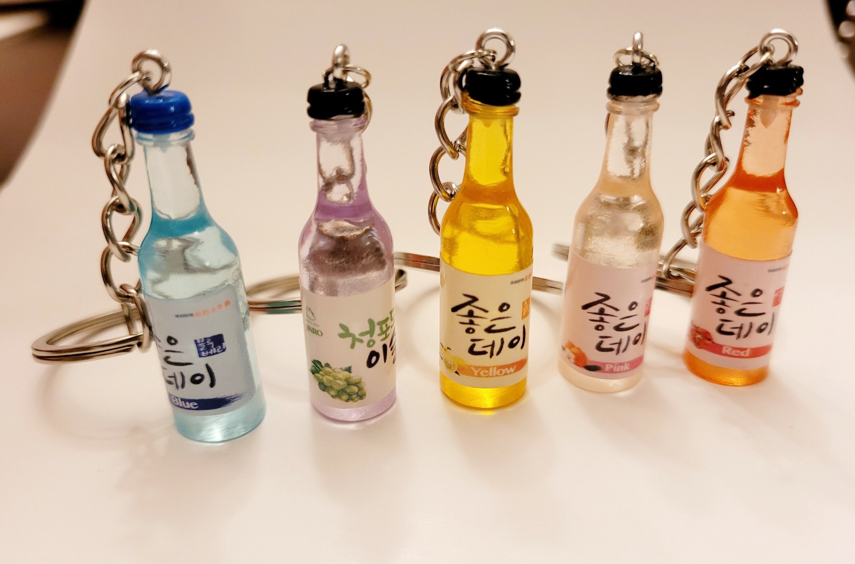 Cute Soju keychain Alcohol bottle keychain Korean drink | Etsy