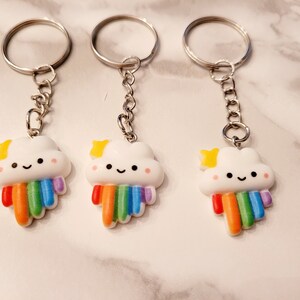 Mini Rainbow Keychain - Cute Cloud Keychain - Etsy