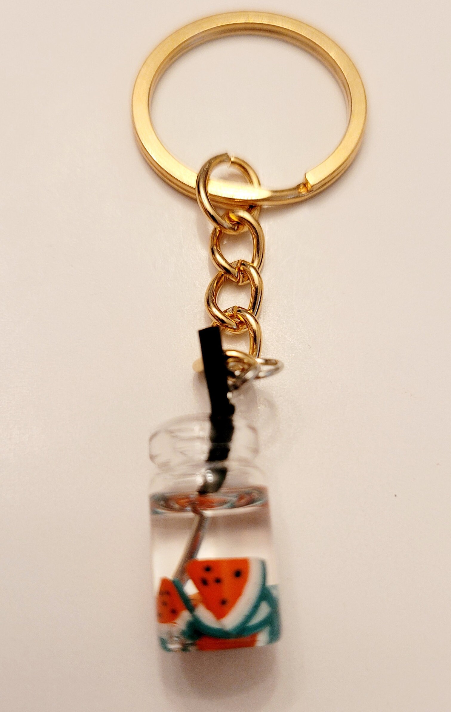 Fruit water key chain Mini drink charm Mini drink keyring | Etsy