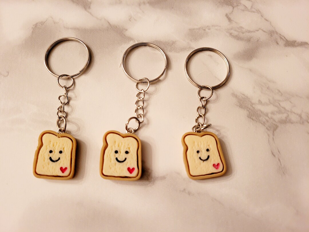 Cute Toast Keychain Kawaii Keychain - Etsy