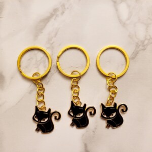 Cute Cat Keychain - Mini Kitty Keychain - Black Cat Charm - Etsy