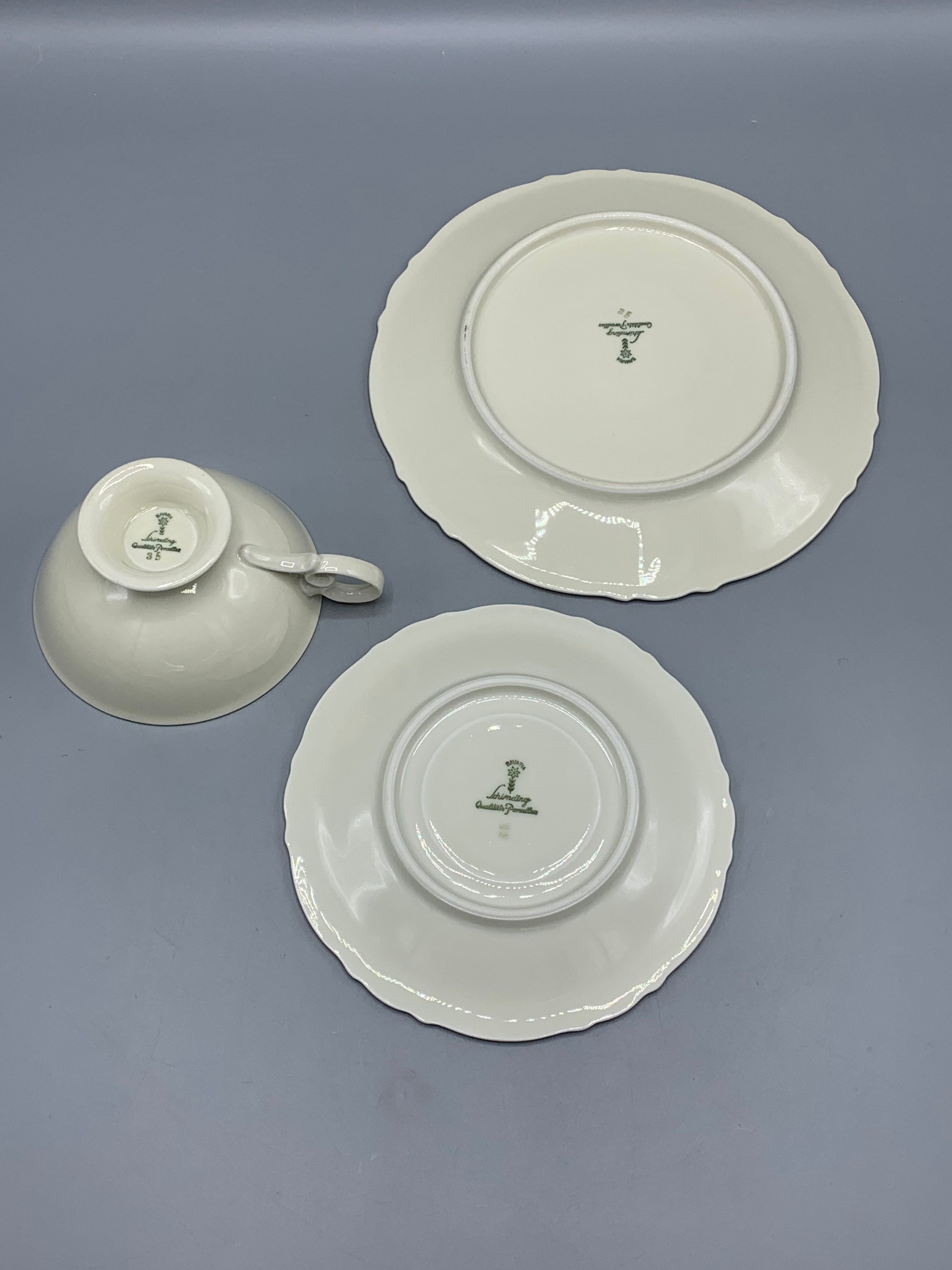 Bavaria Schirnding Art Deco Porcelain Trio Set Cup Saucer - Etsy