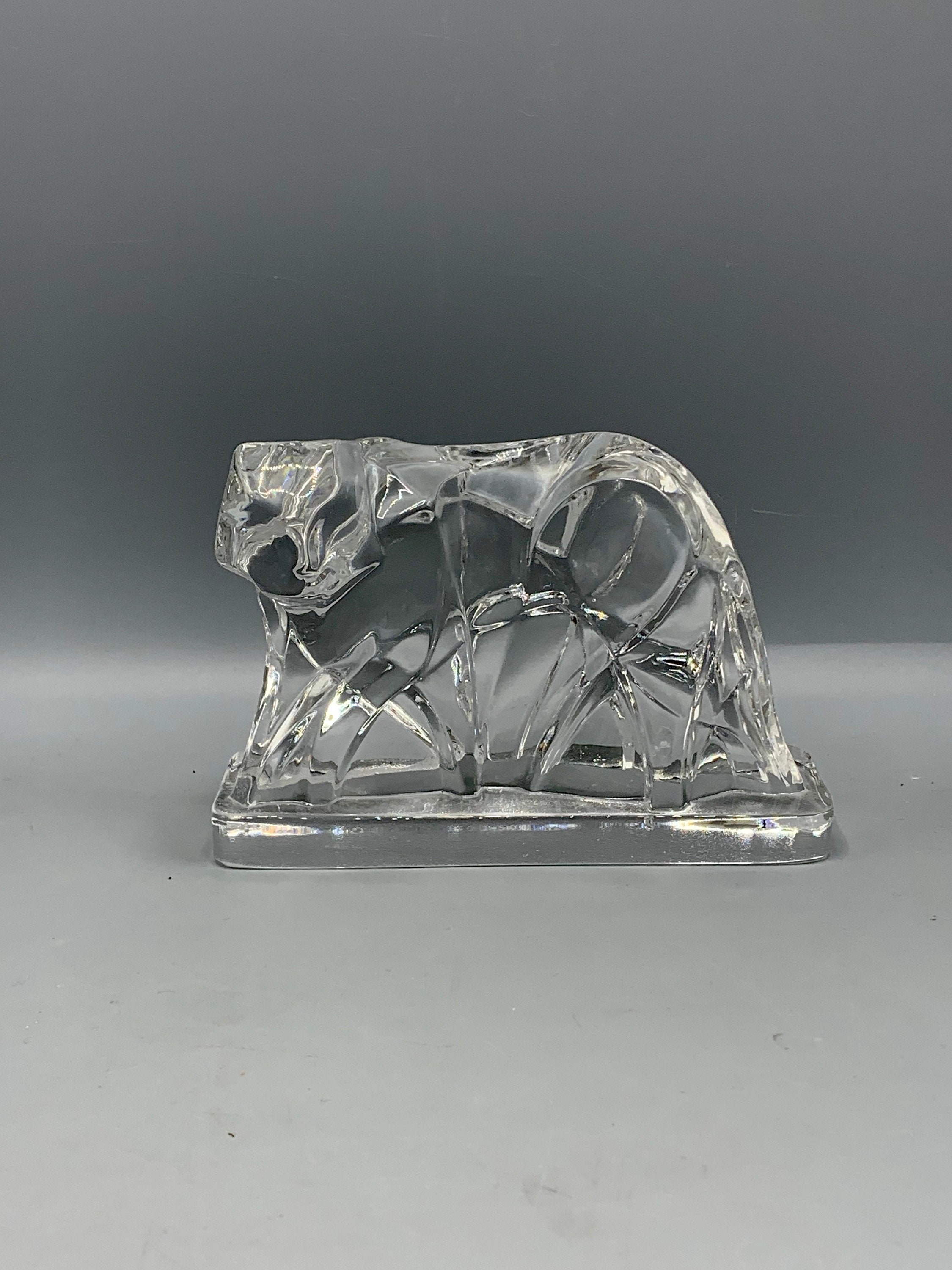 Baccarat Crystal - Art Deco Sculpture of Tiger, by George Baccarat Crystal - Art Deco Sculpture of Tiger, by George