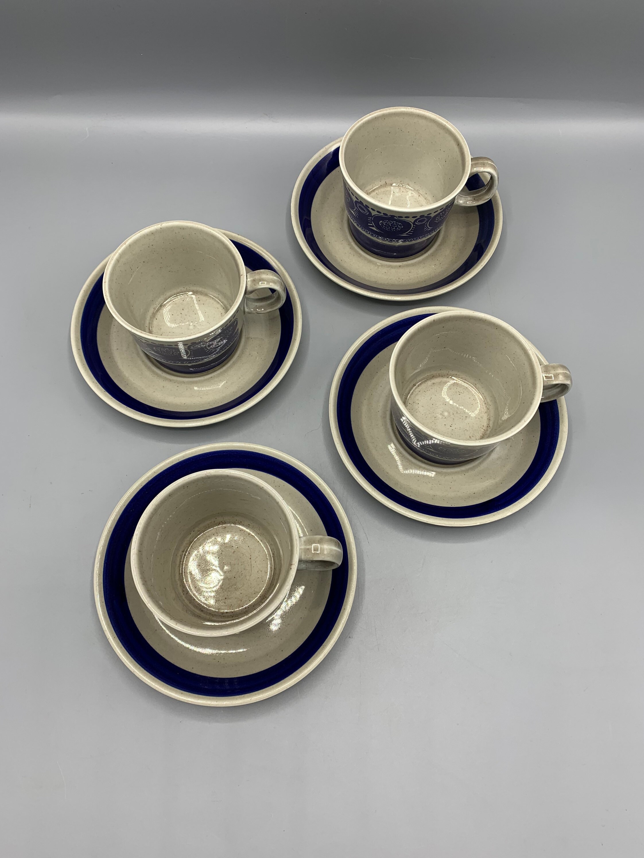 Stavangerflint ‘blue Narvik’ Stoneware Tea Cup and Saucer, Norway, 1970 ...