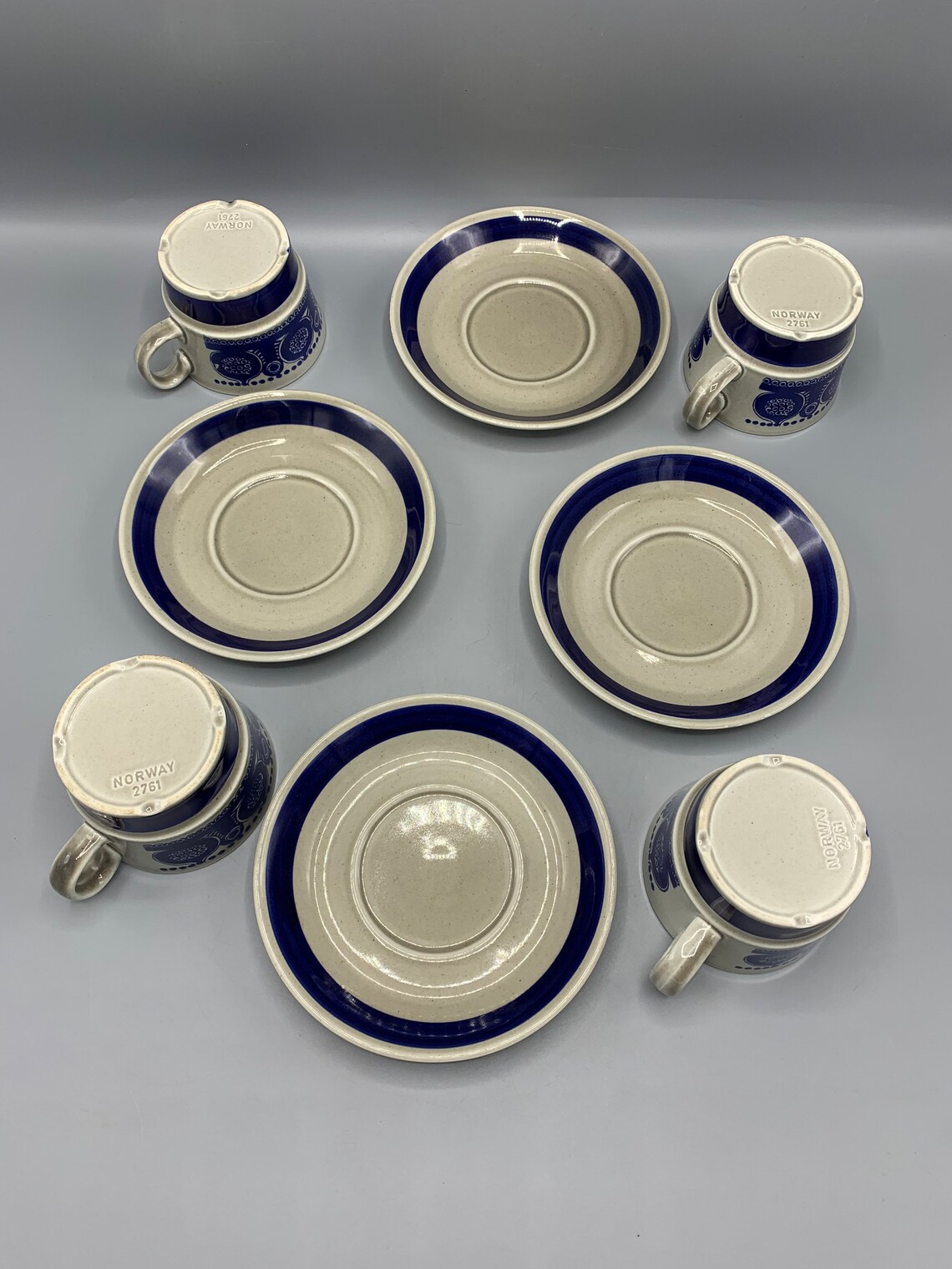 Stavangerflint ‘blue Narvik’ Stoneware Tea Cup and Saucer, Norway, 1970 ...