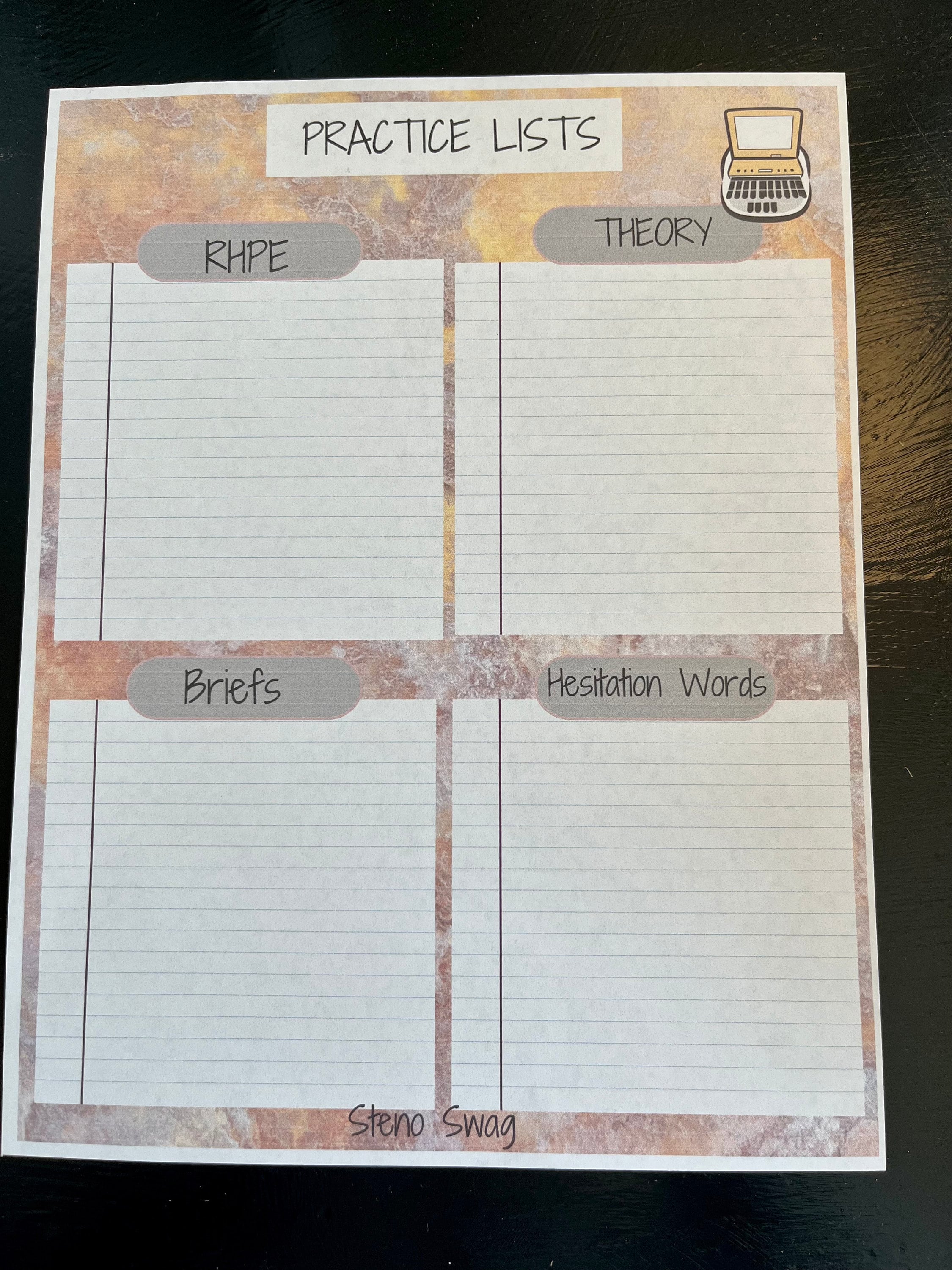 Printable Steno Student Planner Pages, Court Reporter, Captioner, Steno ...