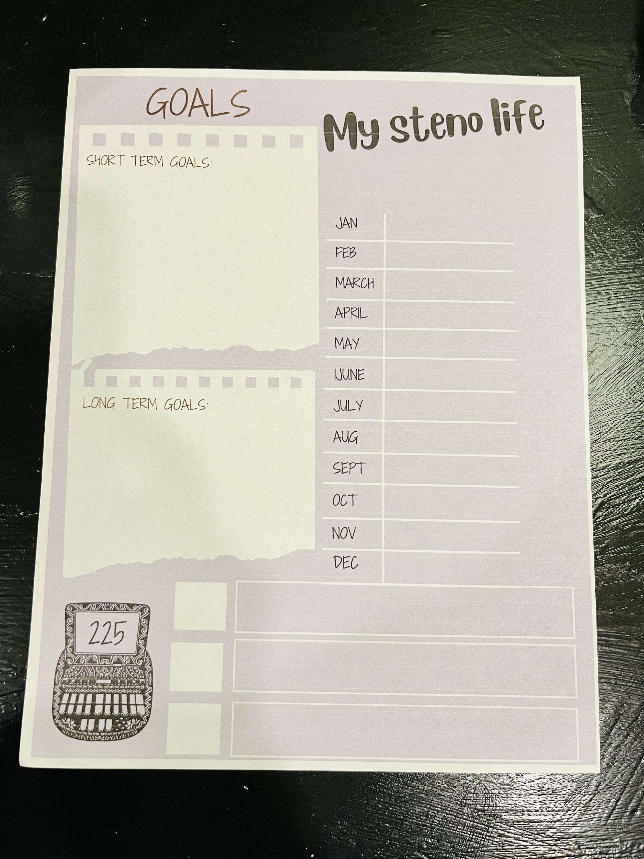 Printable Steno Student Planner Pages, Court Reporter, Captioner, Steno ...