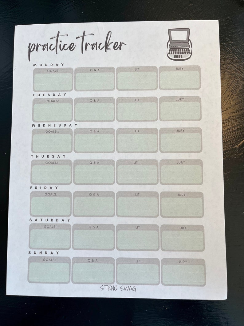 Printable Steno Student Planner Pages, Court Reporter, Captioner, Steno ...