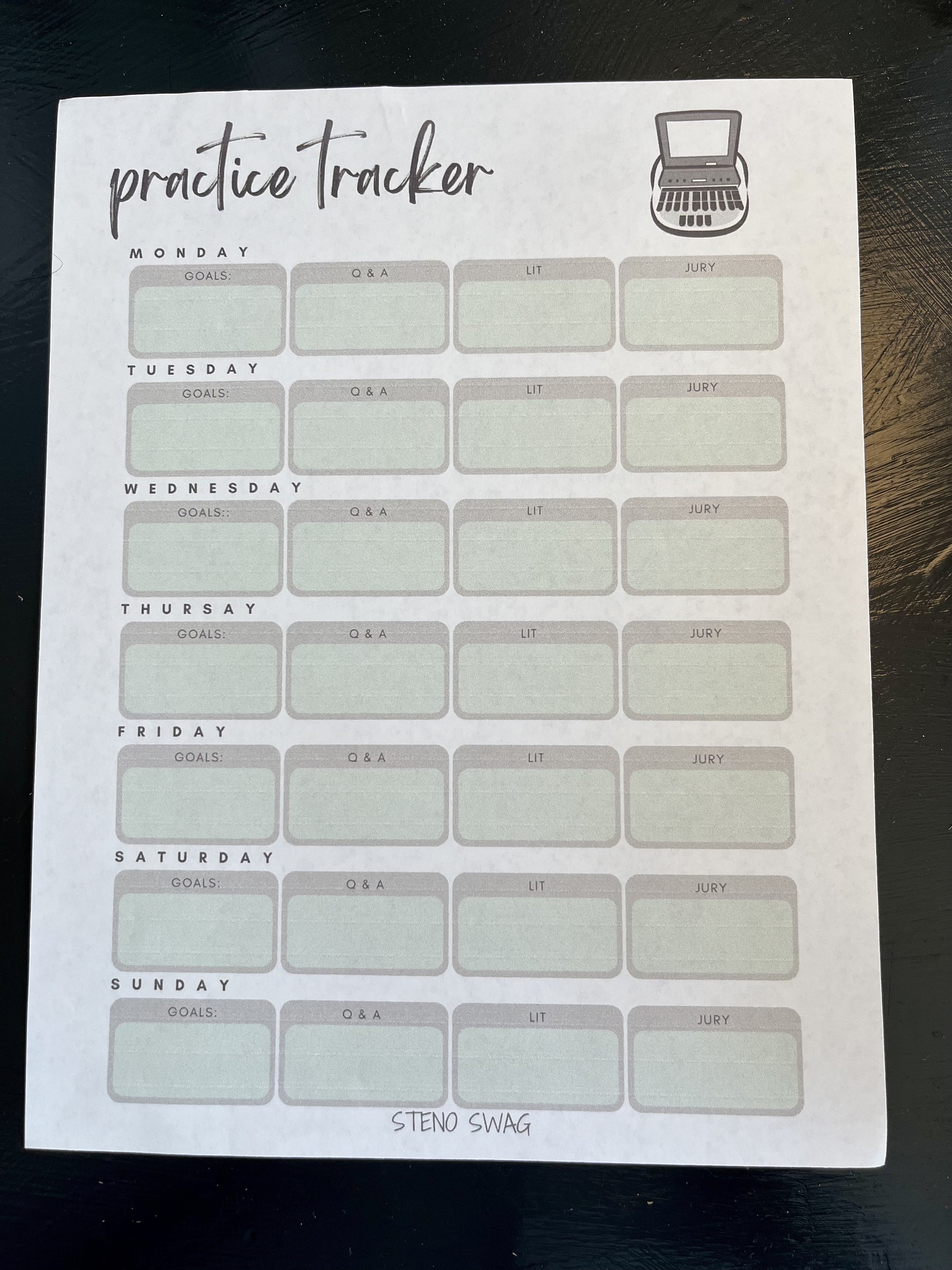 Printable Steno Student Planner Pages, Court Reporter, Captioner, Steno ...