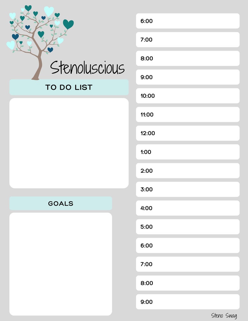 Printable Steno Student Planner Pages Court Reporter - Etsy