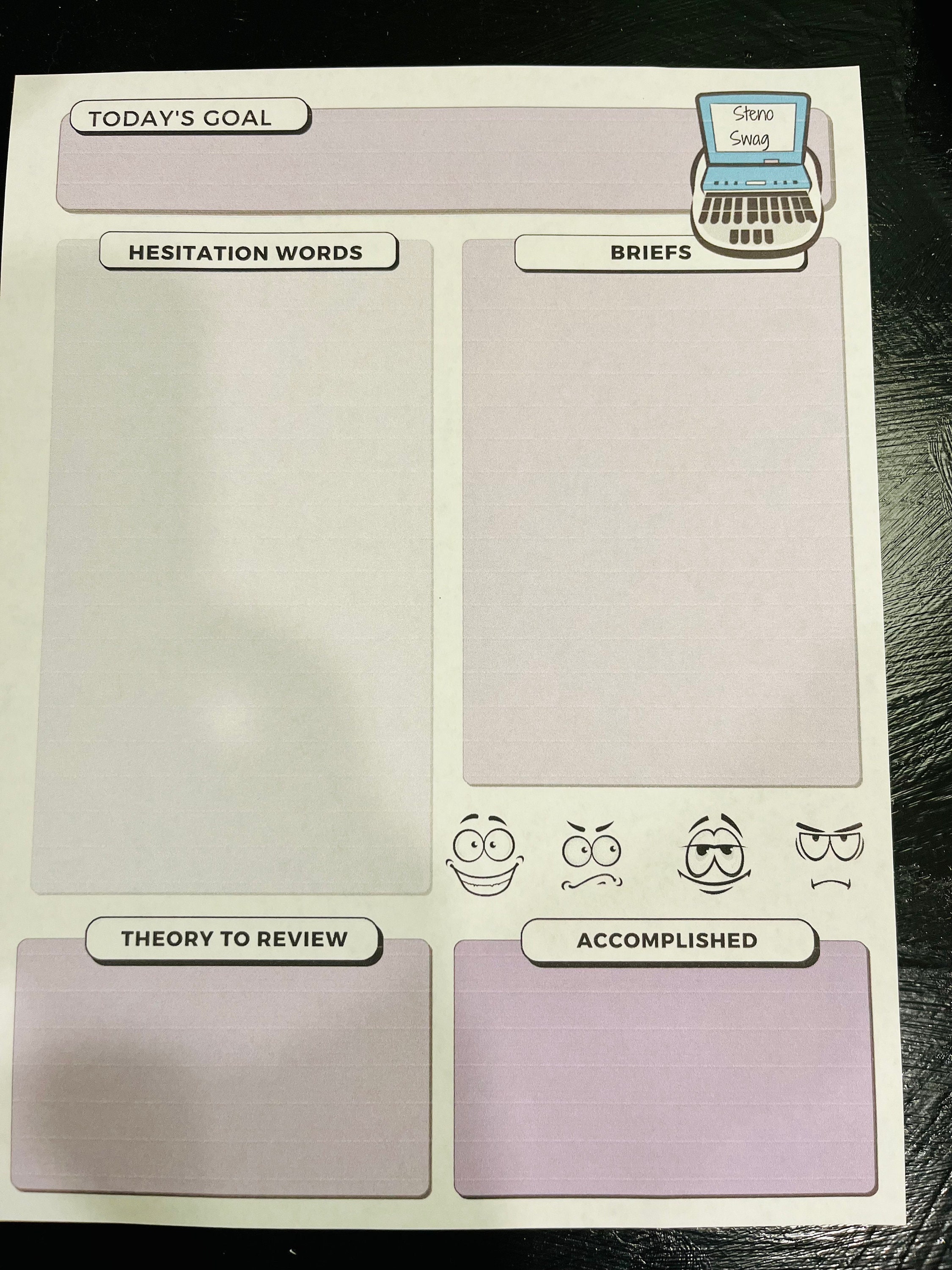 Printable Steno Student Planner Pages Court Reporter - Etsy