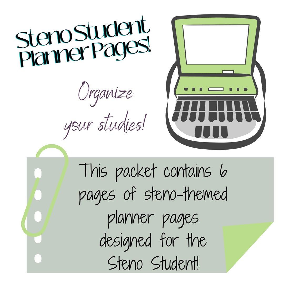 Printable Steno Student Planner Pages, Court Reporter, Captioner, Steno ...