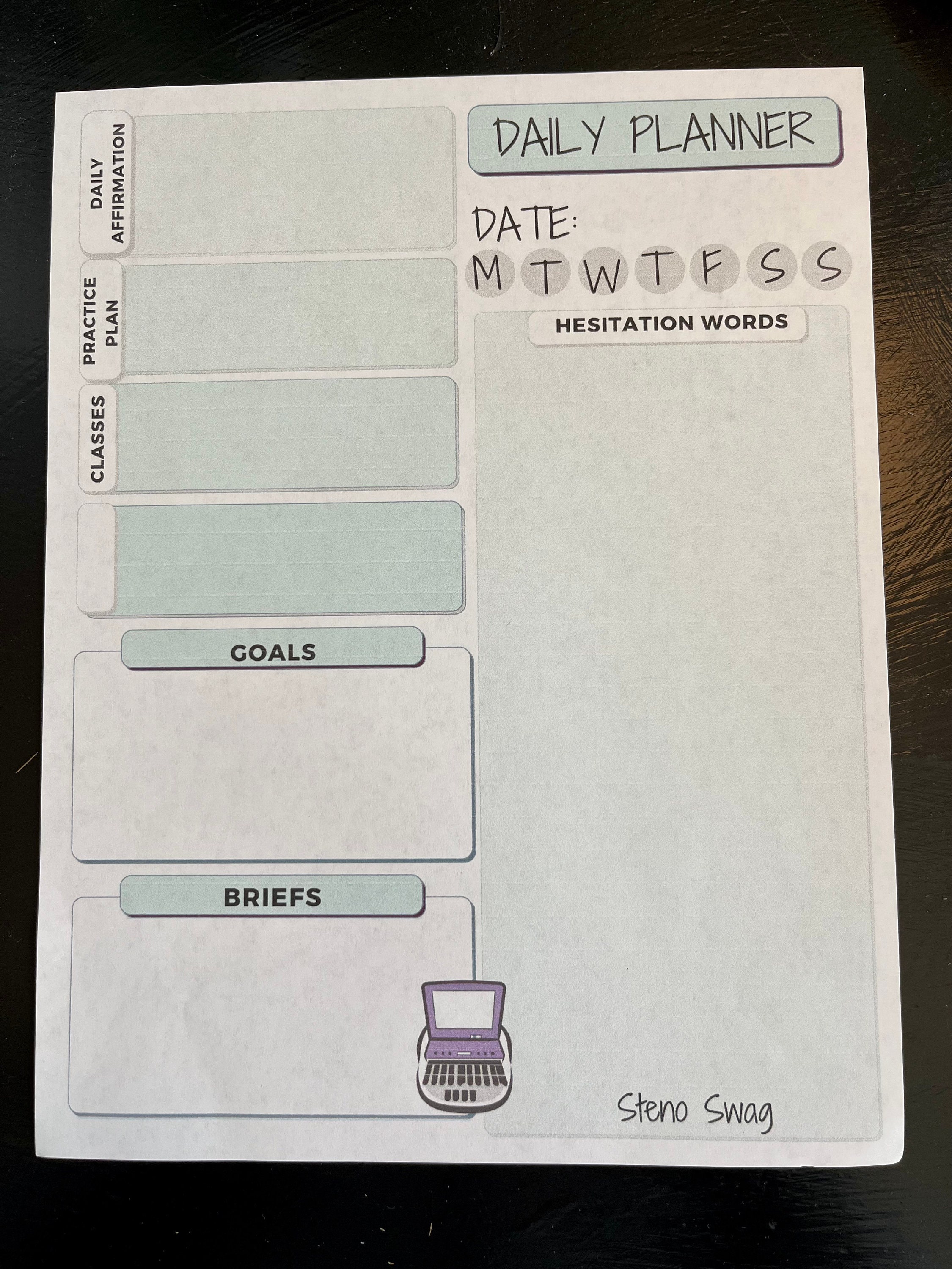 Printable Steno Student Planner Pages, Court Reporter, Captioner, Steno ...