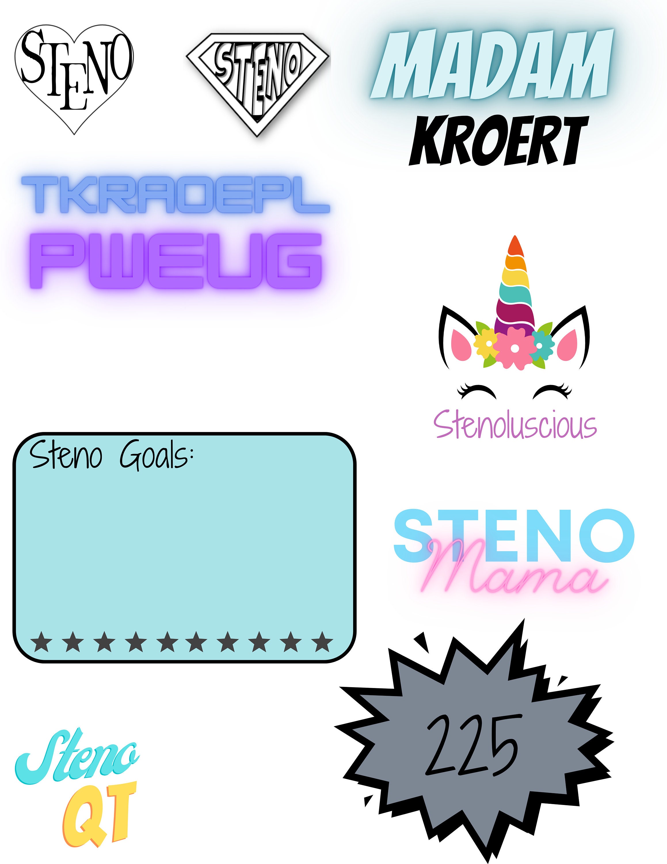 Steno Vision Board, Steno Clip Art, Steno Student, Court Reporter ...