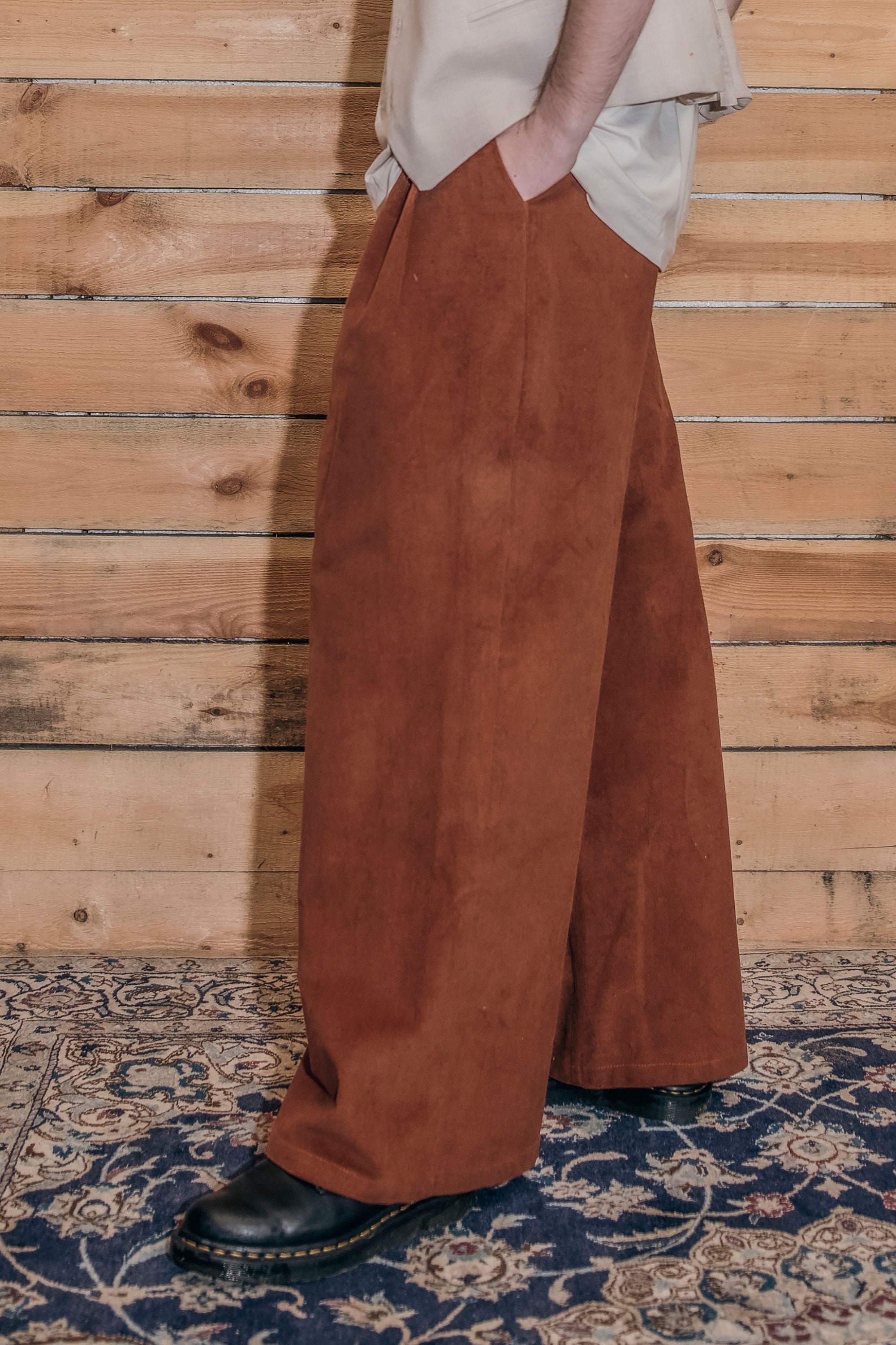 Gender Neutral Brown Corduroy Wide Leg Pants Unisex Brown - Etsy