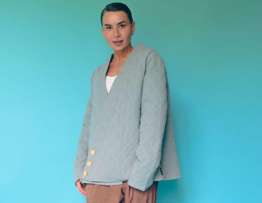 New In: Sage Green Quilted Muslin Jacket for Women – Mint Oversized ...