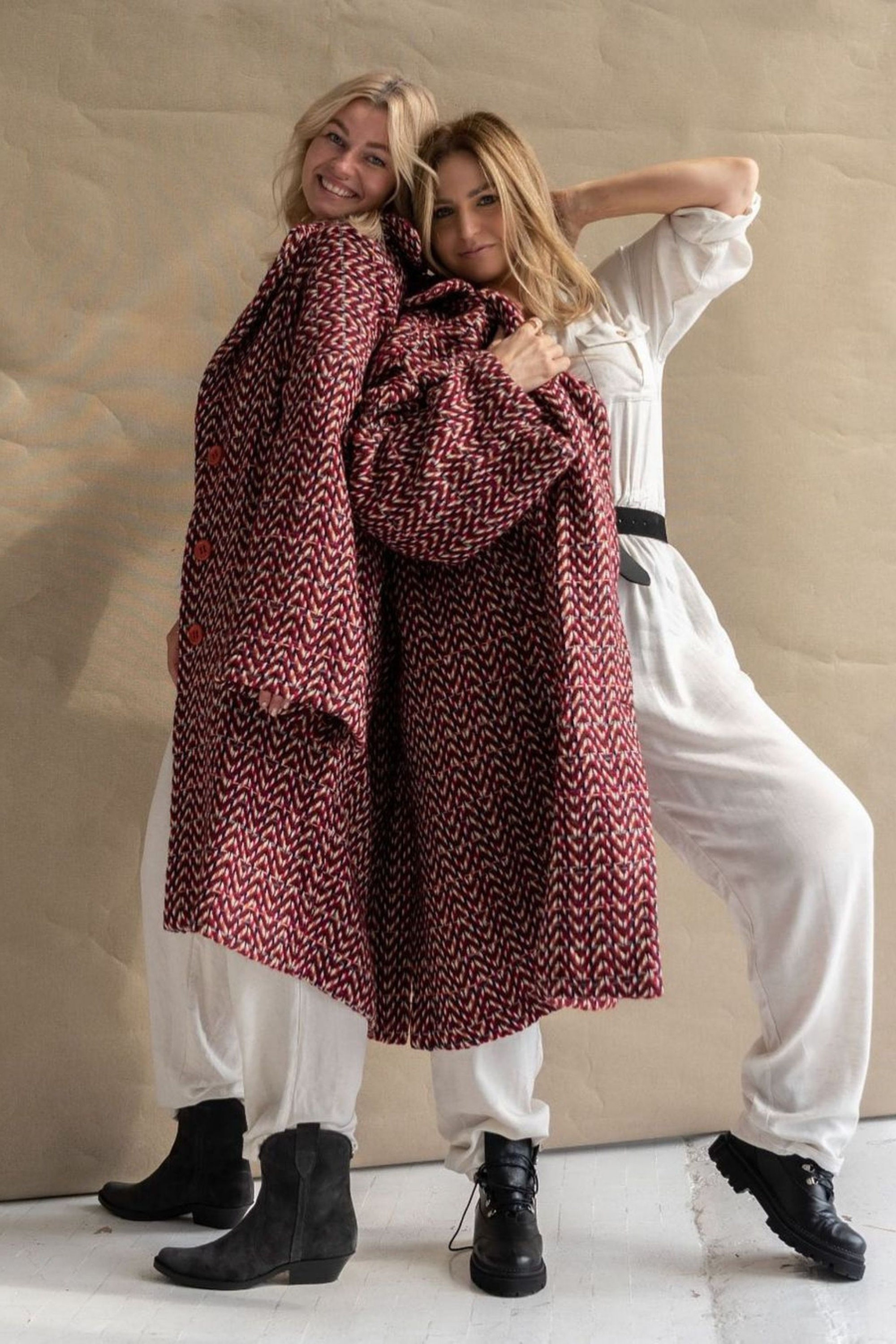 Herringbone Wool Coat Women Box Coat Unique Wool Coat Loose - Etsy