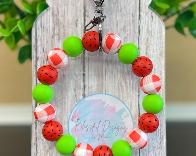 Beaded Lemon Keychain Bracelet - Etsy