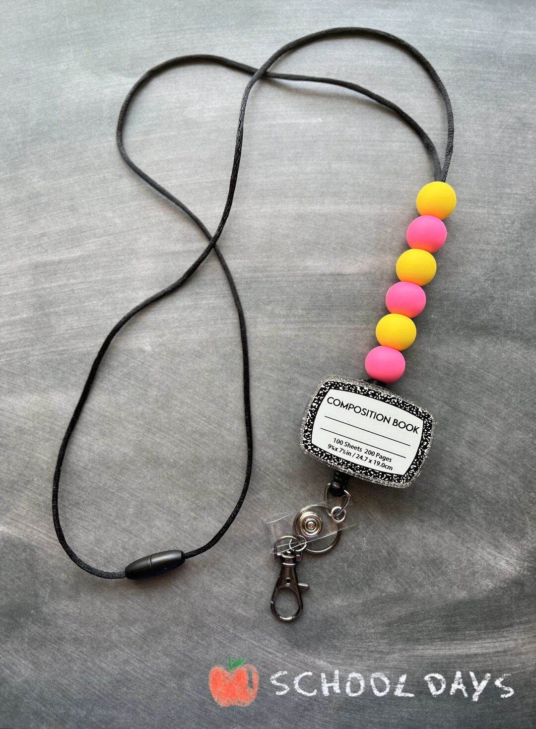Composition Book Retractable Reel Lanyard/personalized Teacher Lanyard ...