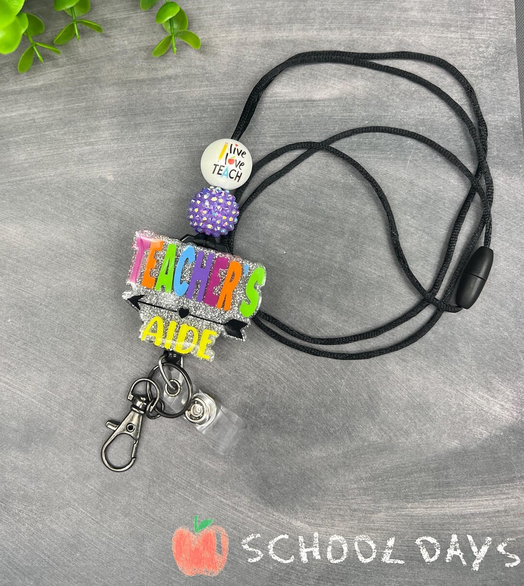 Teacher's Aide Retractable Reel Lanyard/teacher's Assistant/teacher ID ...