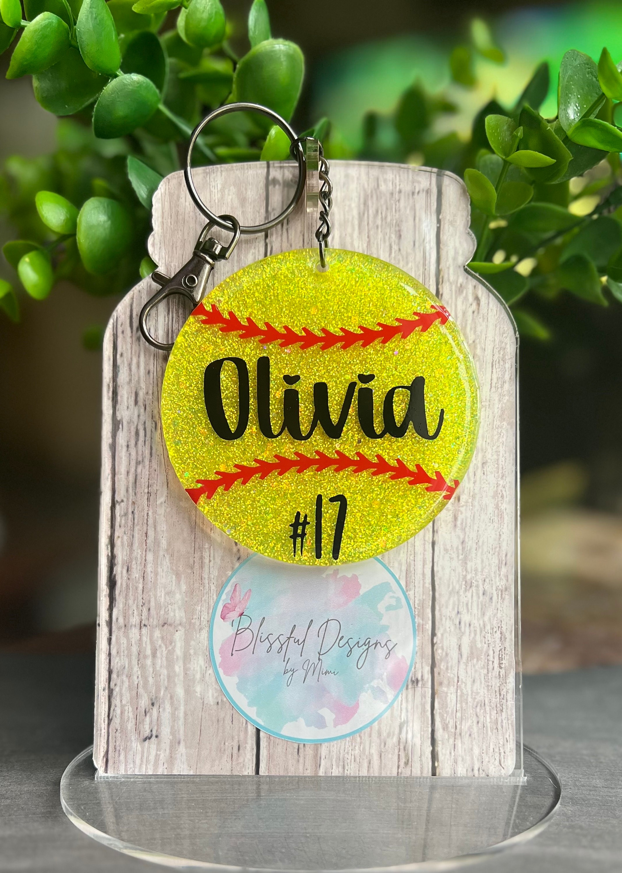 Personalized Softball Keychain/softball Bag Tag/softball Gift/gift for ...
