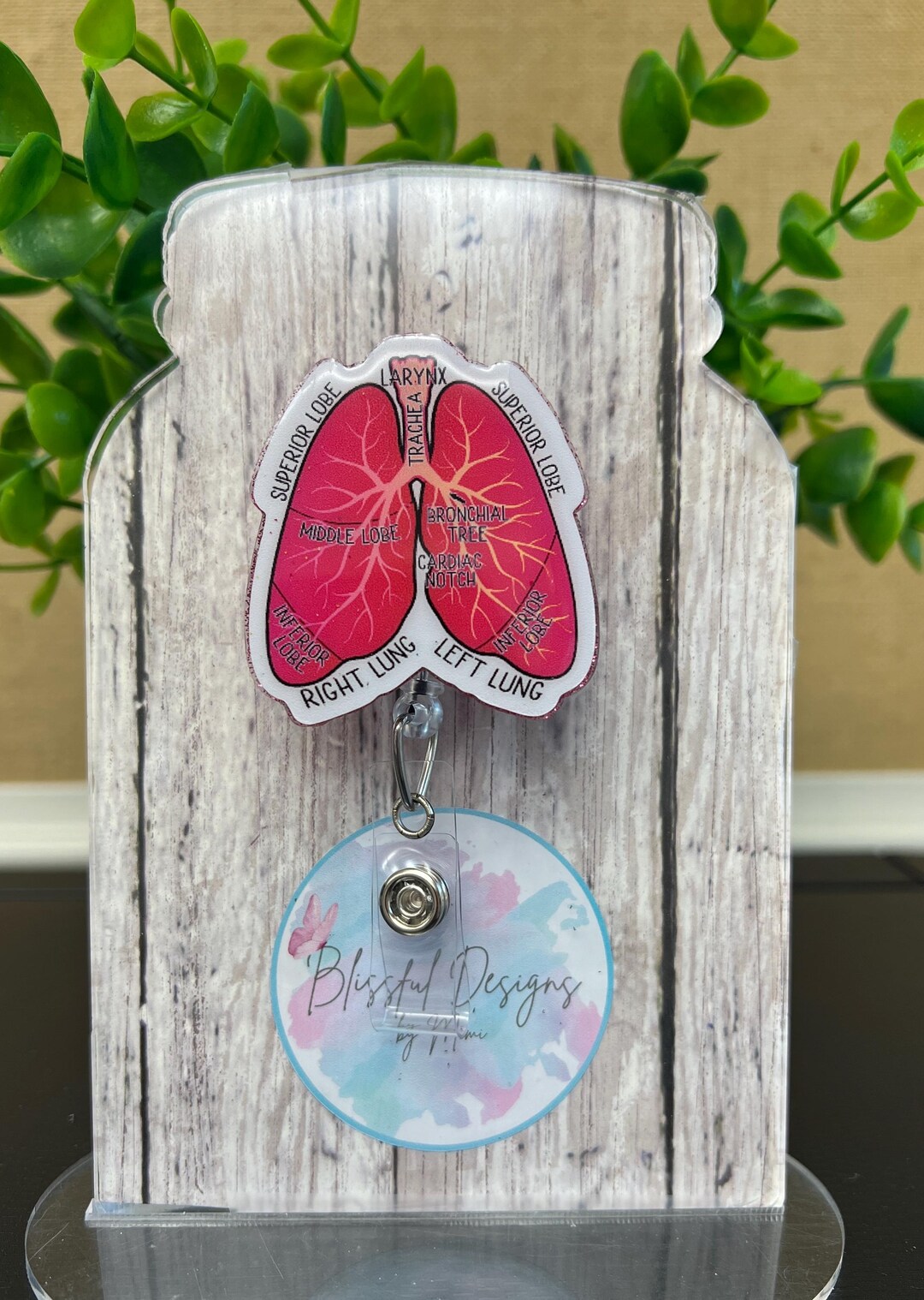 Anatomical Lungs Labeled Retractable Badge/pulmonology/pulmonologist ...