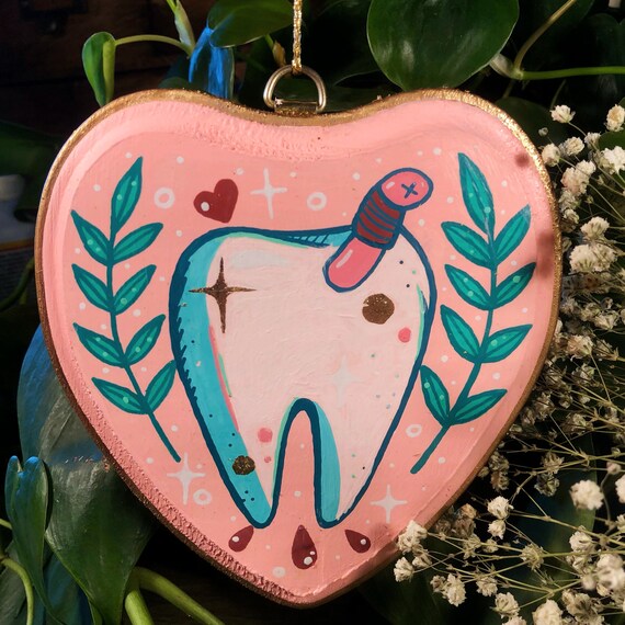 Tooth Worm Painted Plaque/ Wall Hanging - Etsy